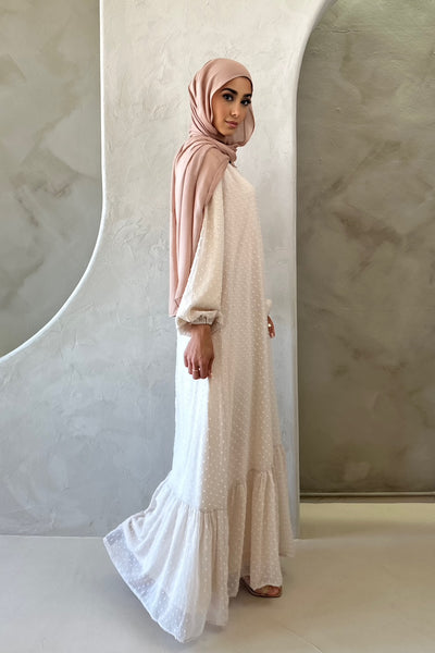 SANA DRESS BEIGE – DEMURE HIJABS