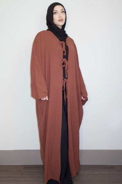 LAYAN OPEN ABAYA COFFEE – DEMURE HIJABS