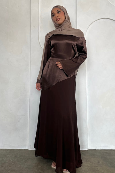 FARAH DRESS CHOCOLATE – DEMURE HIJABS